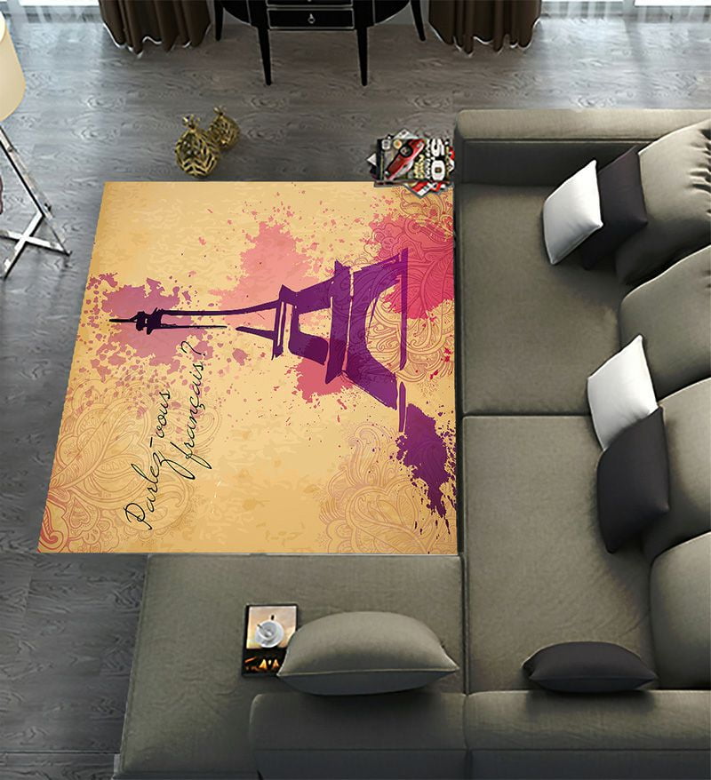 ABPHQTO Elegance Ink Splash Of Eiffel Tower And Calligraphy Area Rugs 4 ...