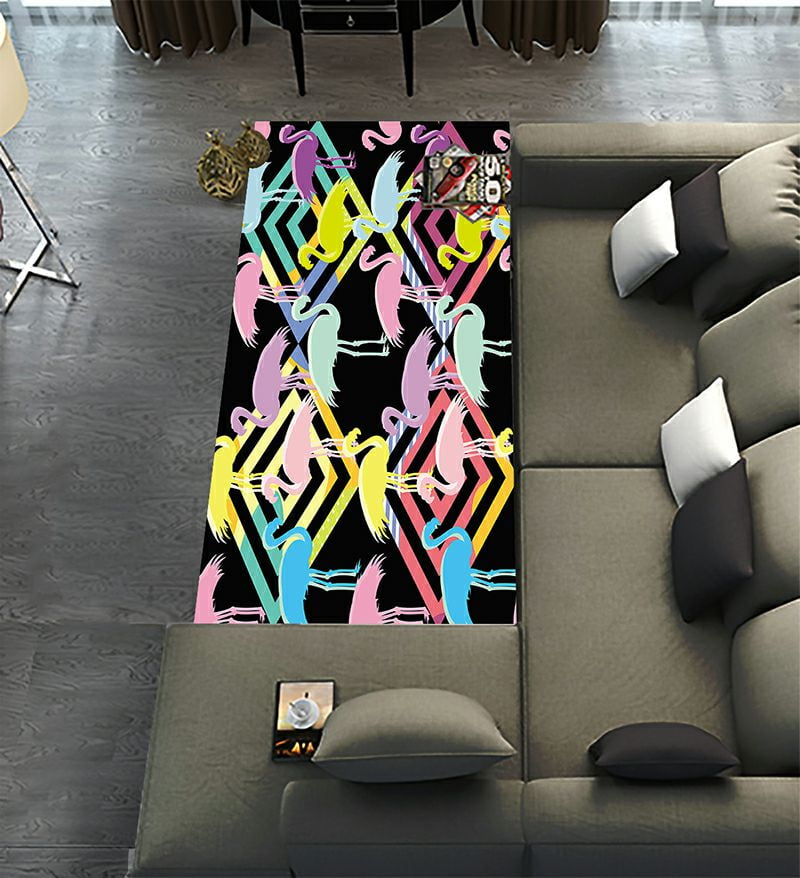 ABPHQTO Exotic Bird Pink Flamingos Runner Rug 2 x 10ft Long Area Rug ...