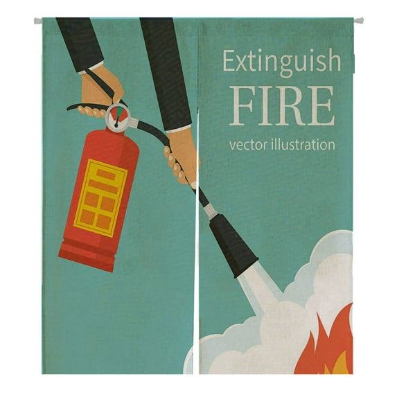 ABPHQTO Extinguish Fire Fireman Hold In Hand Fire Extinguisher Japanese ...