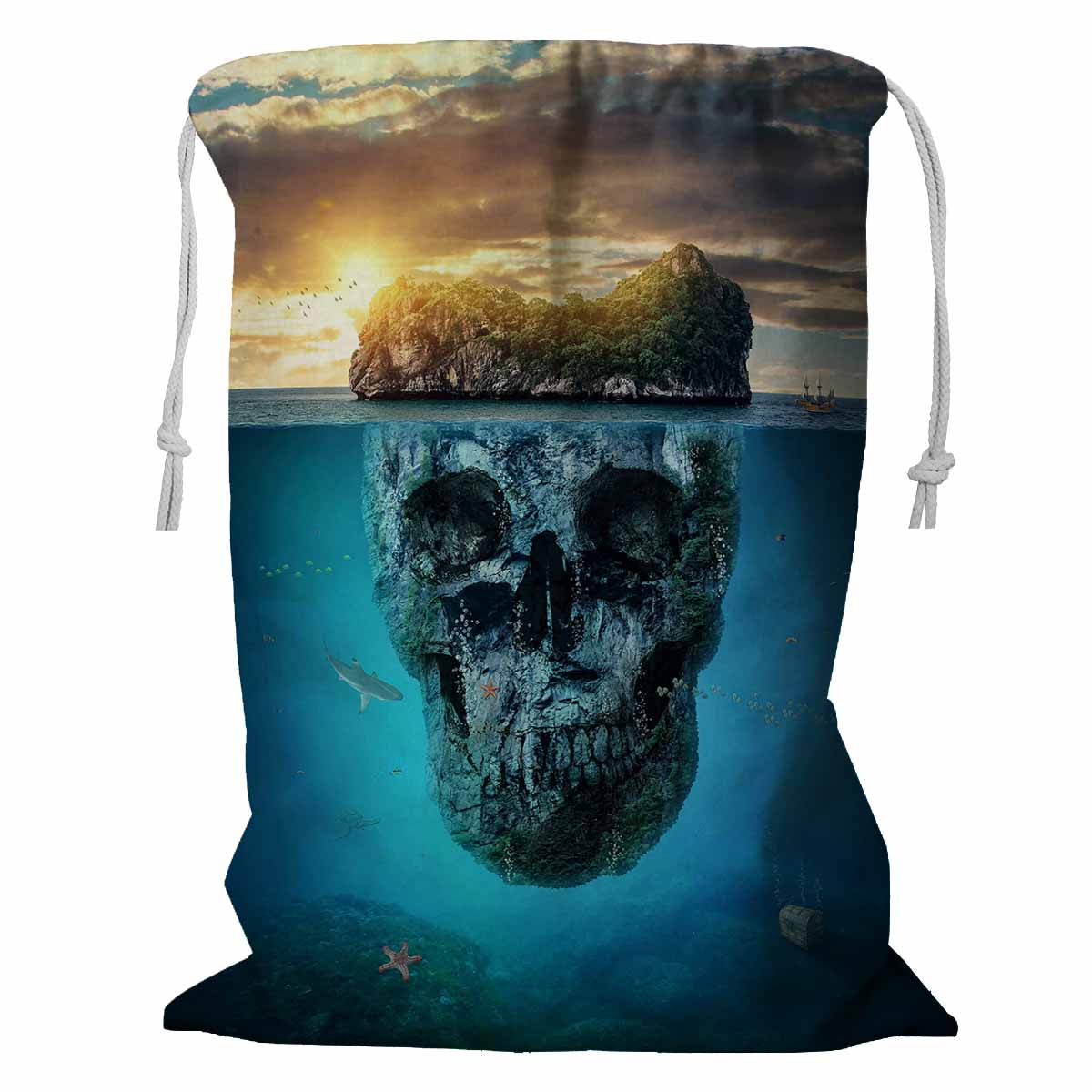 ABPHQTO Fantastic Tropical Island Scull Rock Underwater Sunset Storage ...