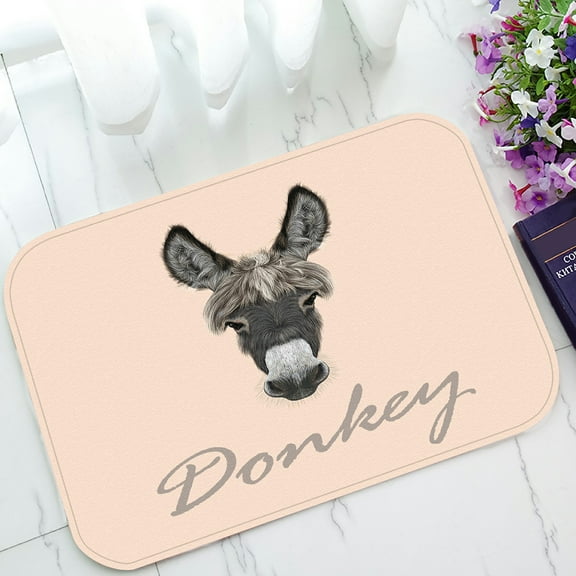 ABPHQTO Unicorn With Pink Ribbon On A White Doormat Entrance Rug Area ...