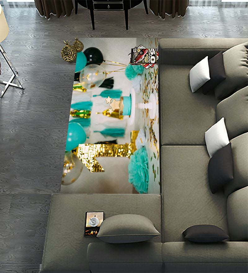 ABPHQTO First Kid Birthday Cake Balloons Big Figure Candy Bar Runner ...