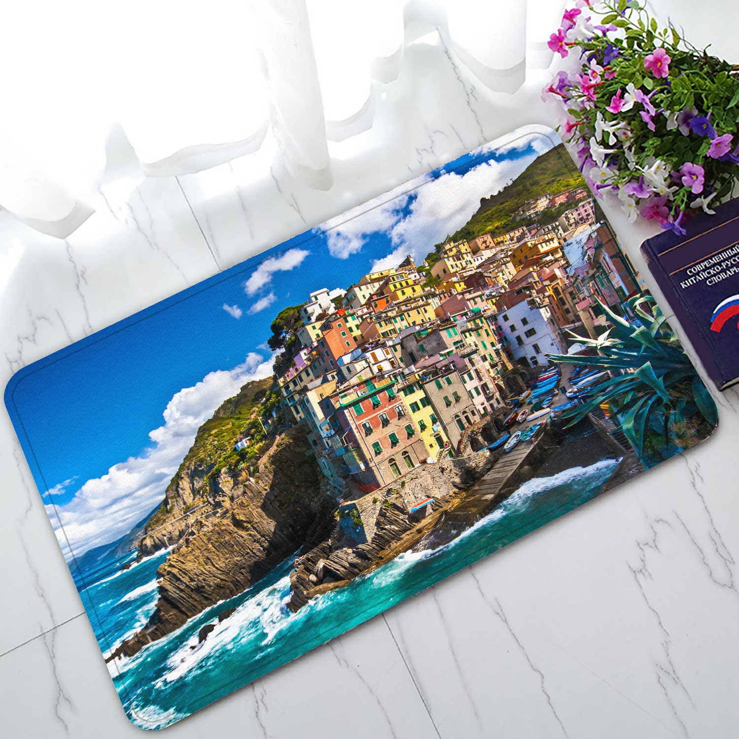 ABPHQTO Fisherman Village Dramatic Windy Weather Doormat Entrance Rug ...