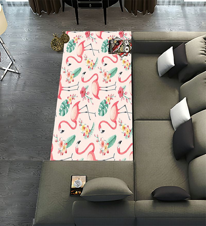 ABPHQTO Flamingos Tropical Flowers And Leaves Runner Rug 1.3 x 7ft Long ...