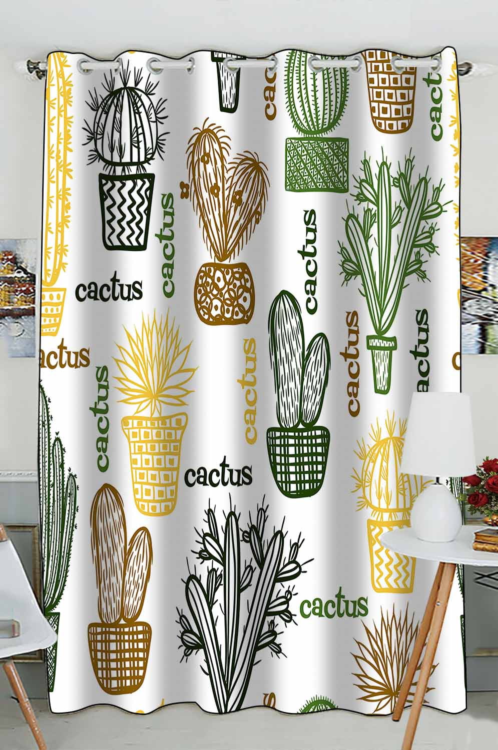 ABPHQTO Flat Succulent Plants Cactuses Pots Botanical Florals Window ...