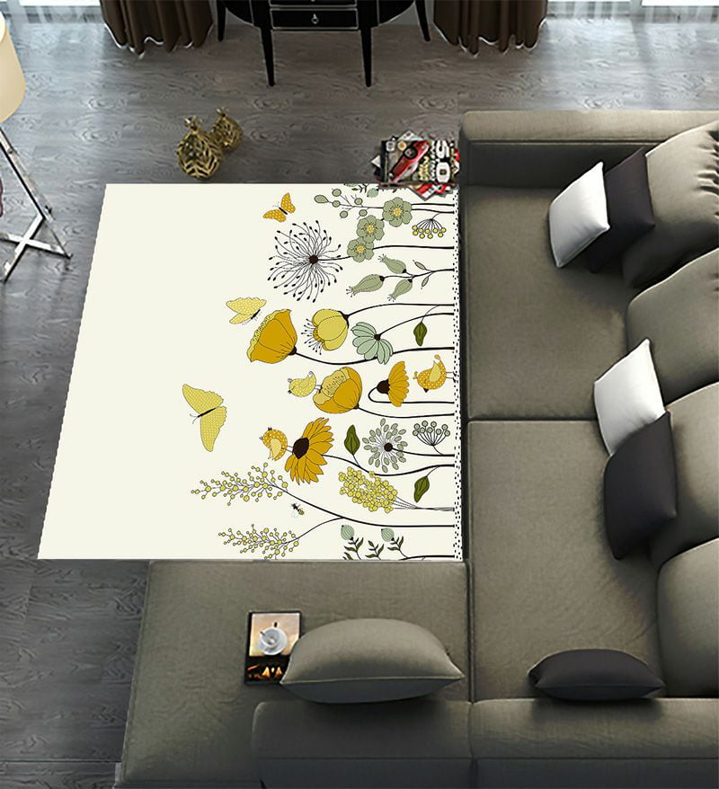 ABPHQTO Floral Bird Butterflies Area Rugs 2 x 3ft Floor Carpet Mat for ...
