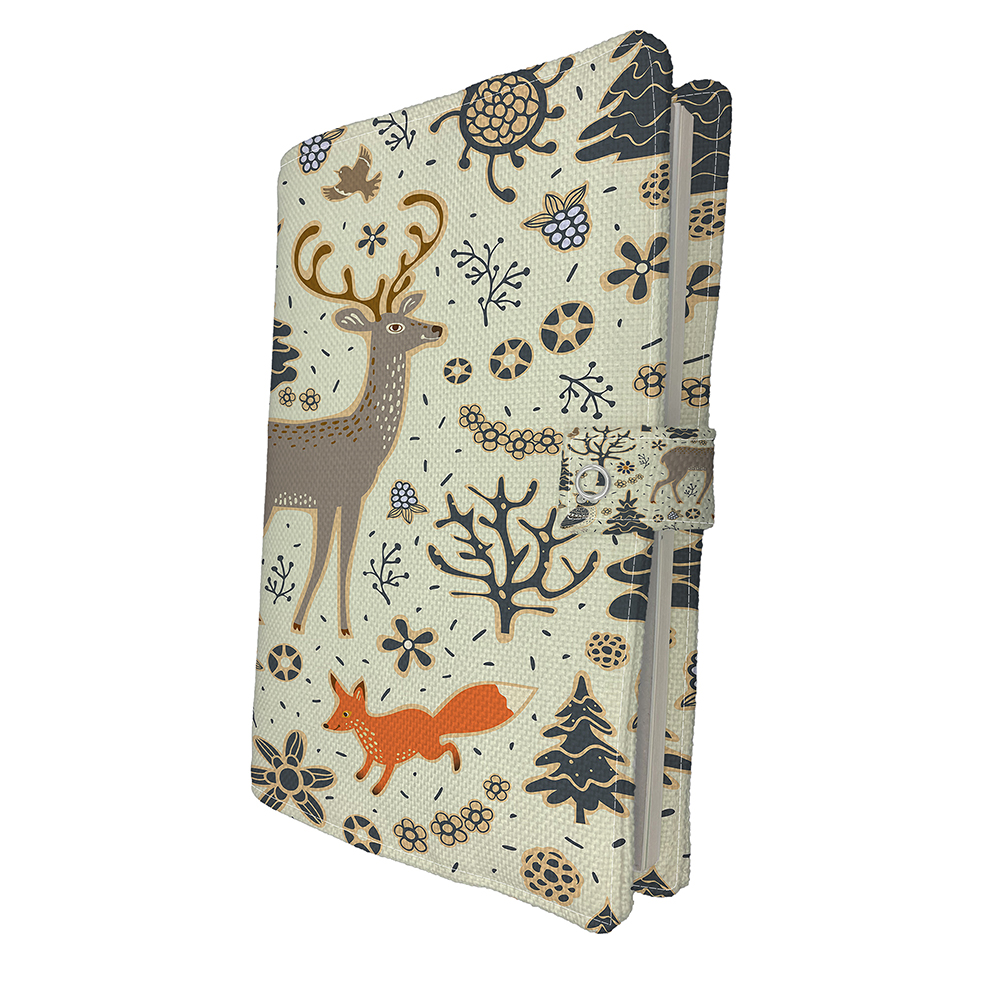 ABPHQTO Forest Owl Deer Fox Squirrel Birds Trees Flowers Book Cover ...