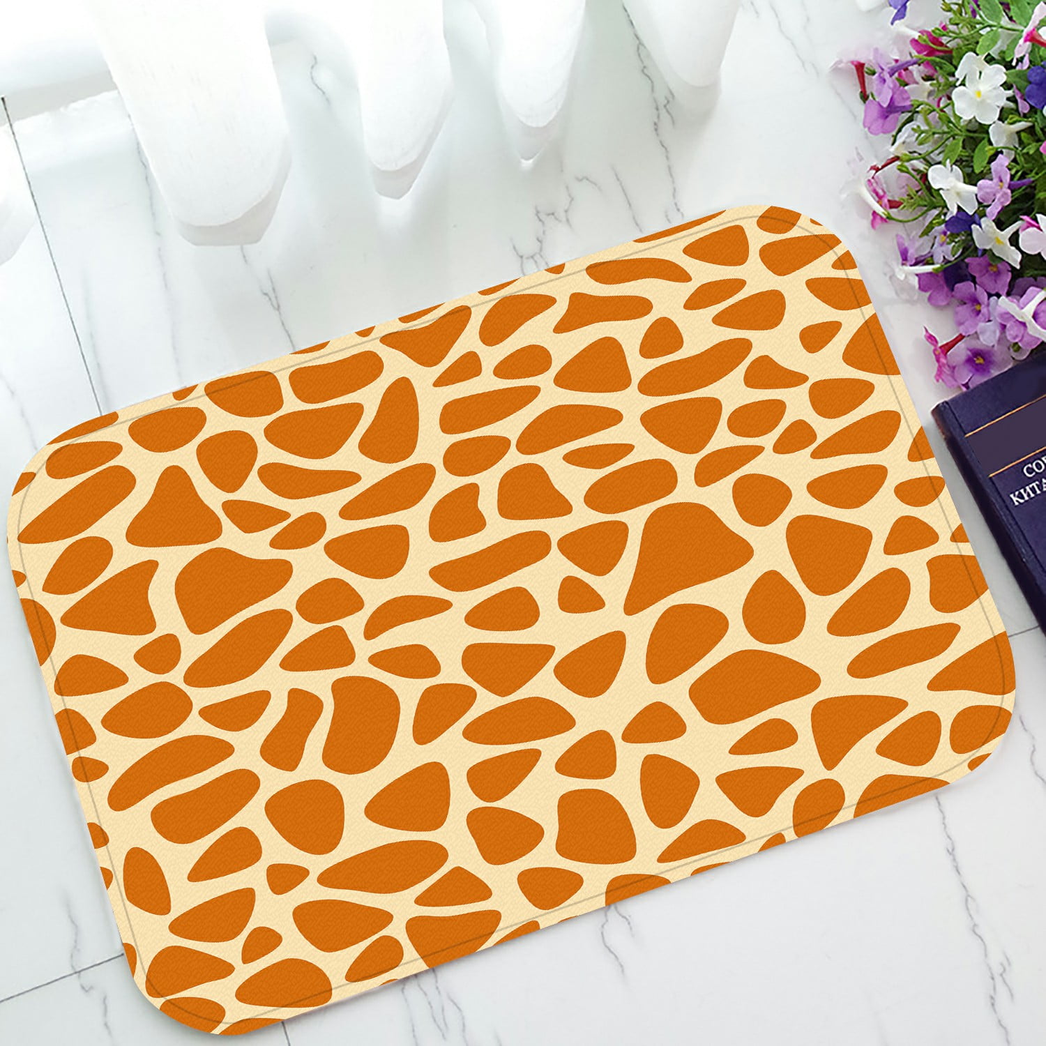 ABPHQTO Giraffe Skin Orange And Yellow Spots Safari Zoo Jungle Doormat ...