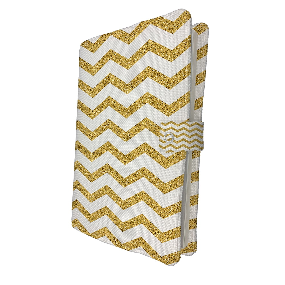 ABPHQTO Gold Zigzag Glitter Textured Stripes Book Cover Book Protector ...