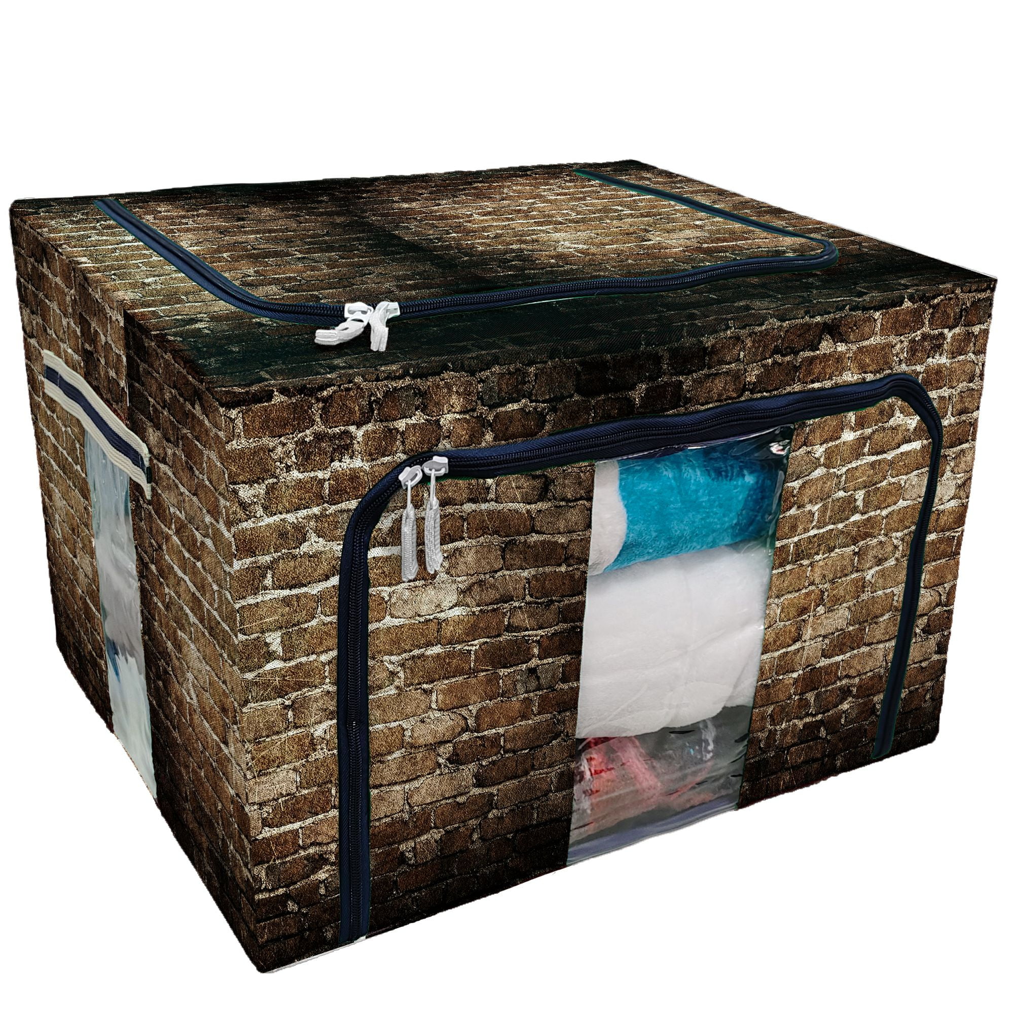 ABPHQTO Grunge Brick Wall Storage Bag Clear Window Storage Bins Boxes ...