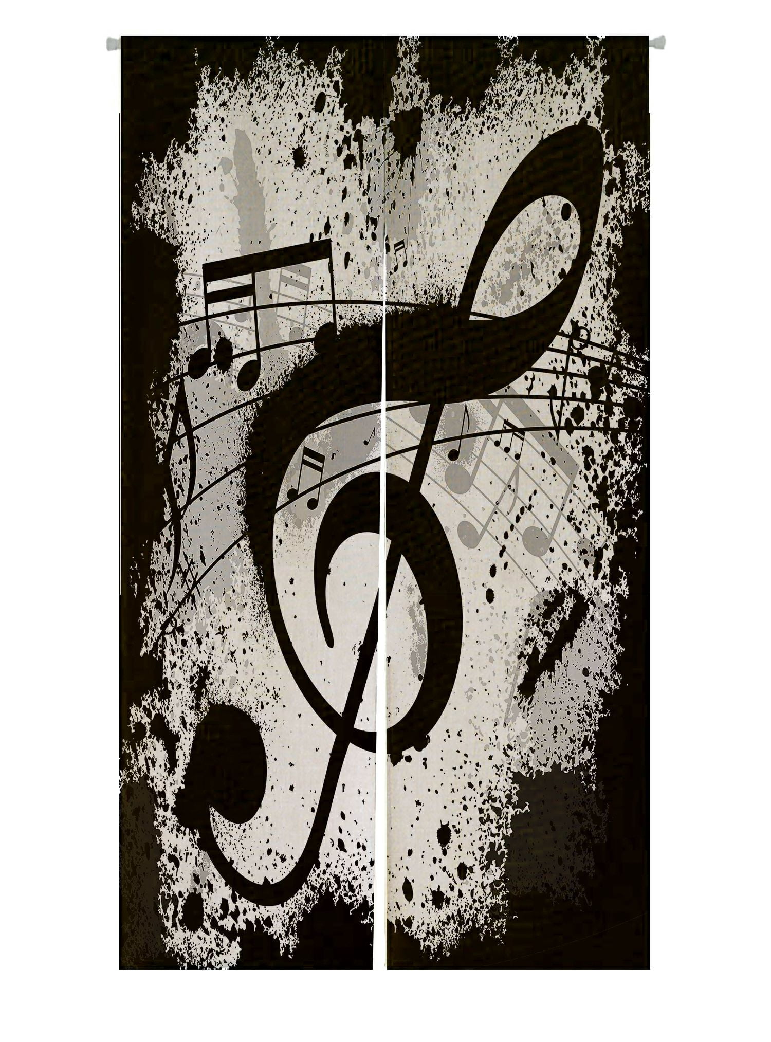 ABPHQTO Gunge Black Music Notes Japanese Noren Curtain Doorway Door ...