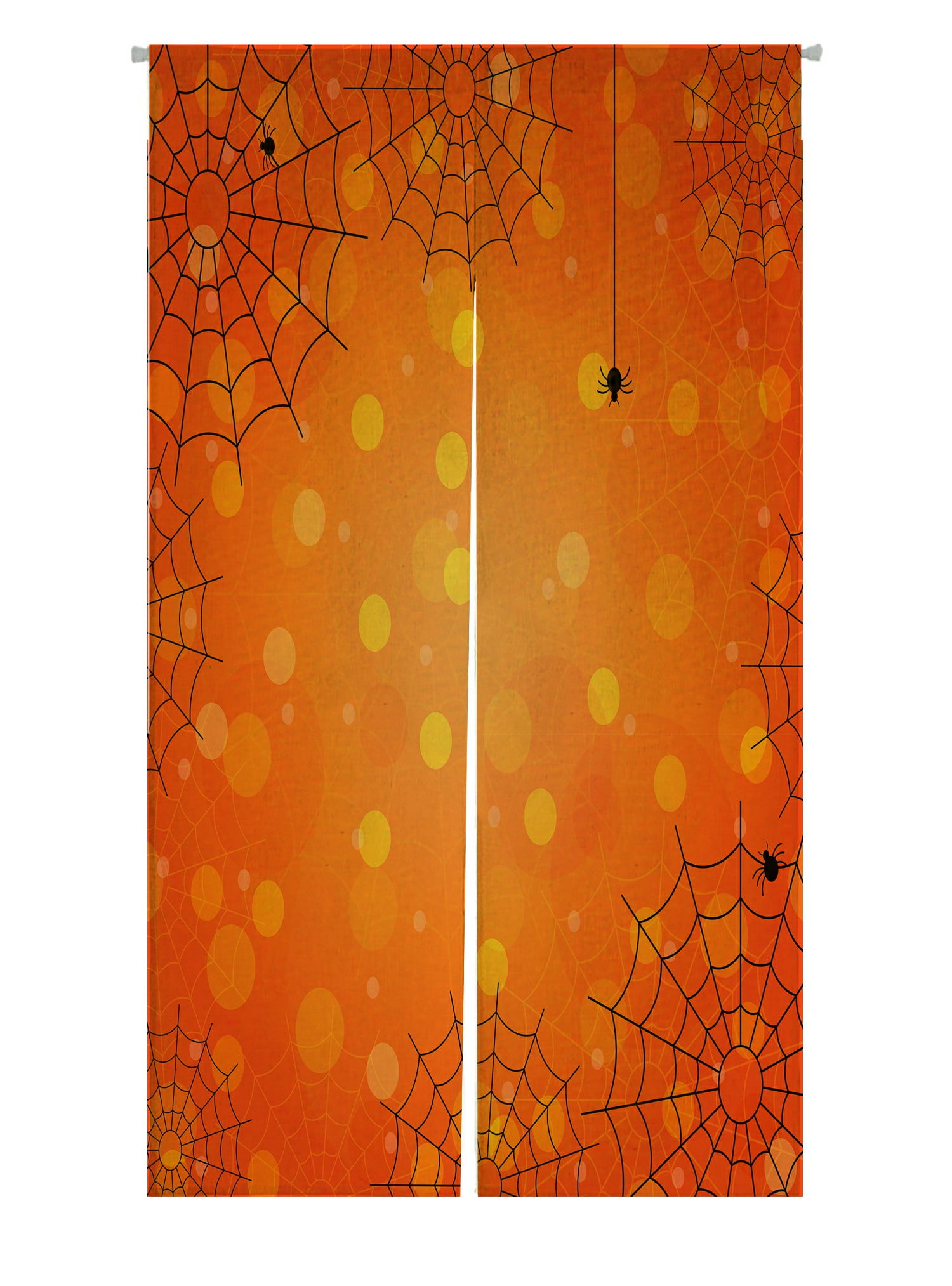 ABPHQTO Halloween Spider Web Japanese Noren Curtain Doorway Door Window Treatment Curtains ...