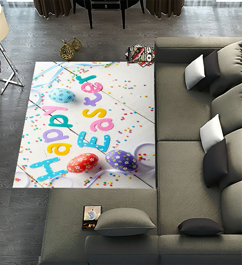 ABPHQTO Happy Easter Area Rugs 6 x 9ft Floor Carpet Mat for Living ...