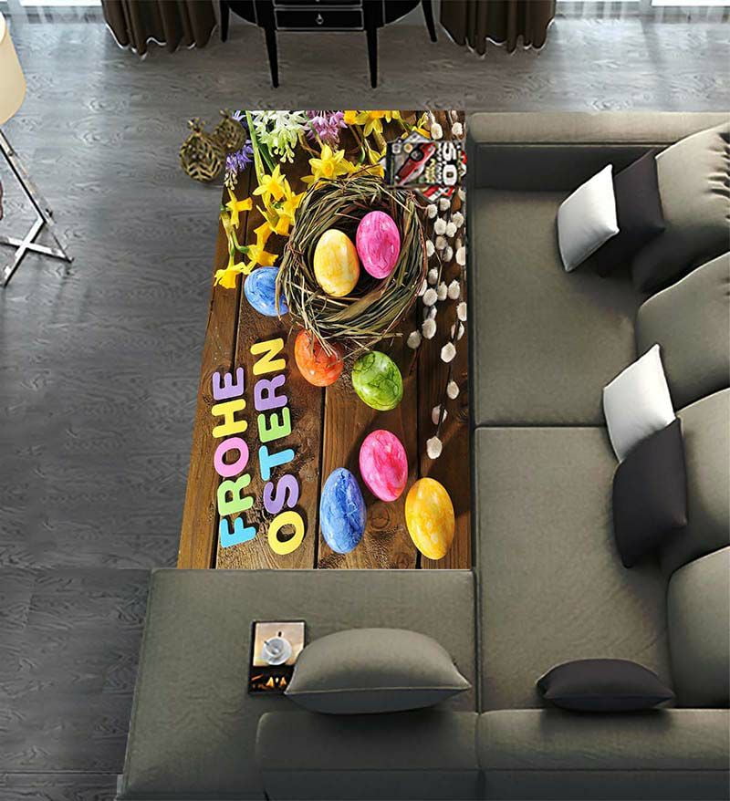 ABPHQTO Happy Easter Lettering Old Weathered Wooden Board Runner Rug 2 ...