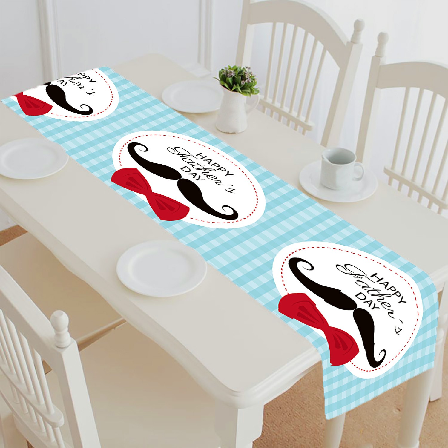 ABPHQTO Happy Fathers Day Card Table Runner Placemat Tablecloth For ...