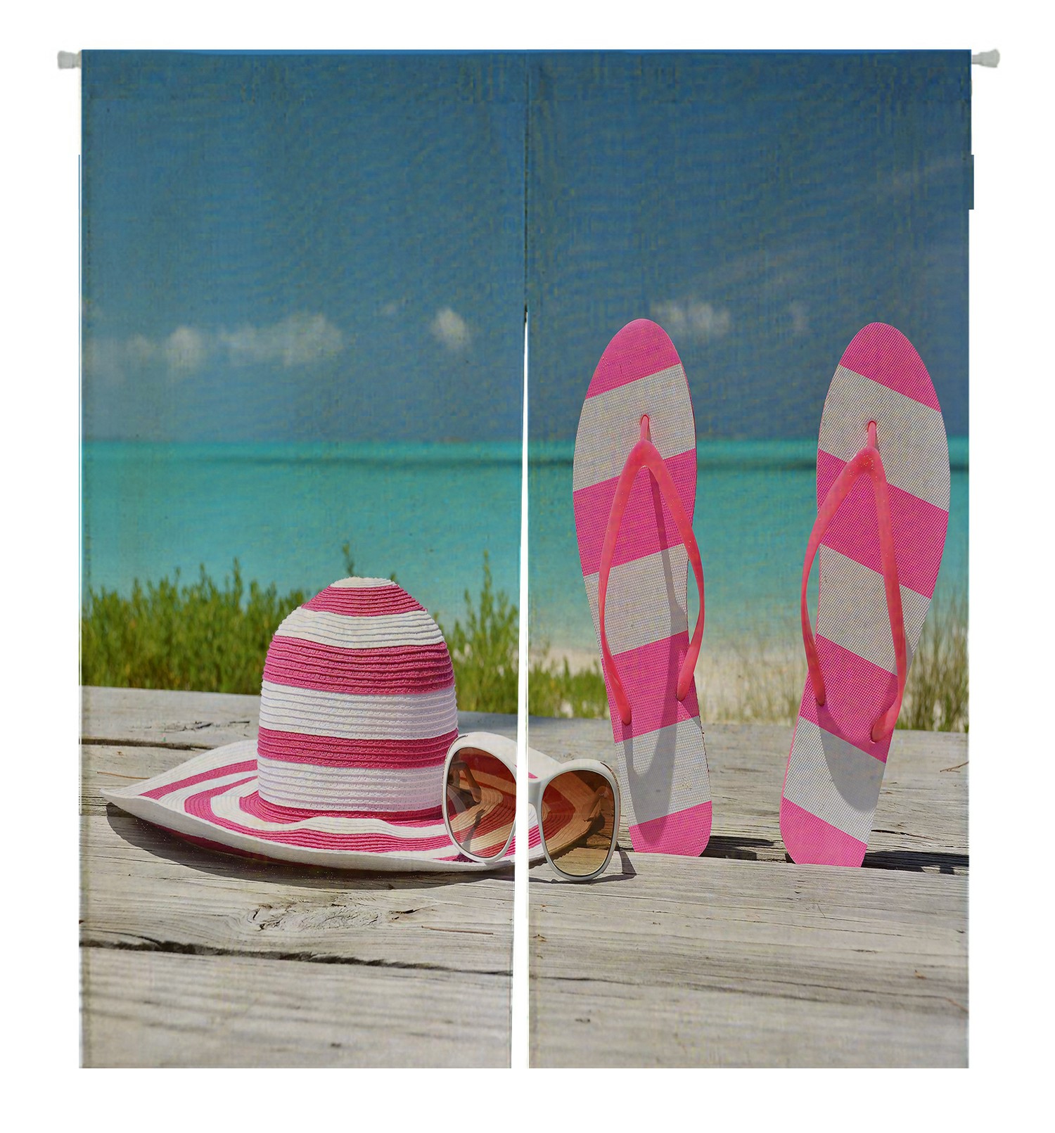 ABPHQTO Hat Sunglasses Flip Flops Ocean Exuma Bahamas Japanese Noren ...