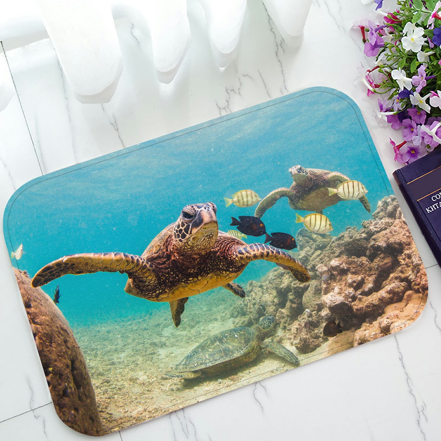 ABPHQTO Hawaiian Green Sea Turtle Cruises In The Warm Waters Doormat ...