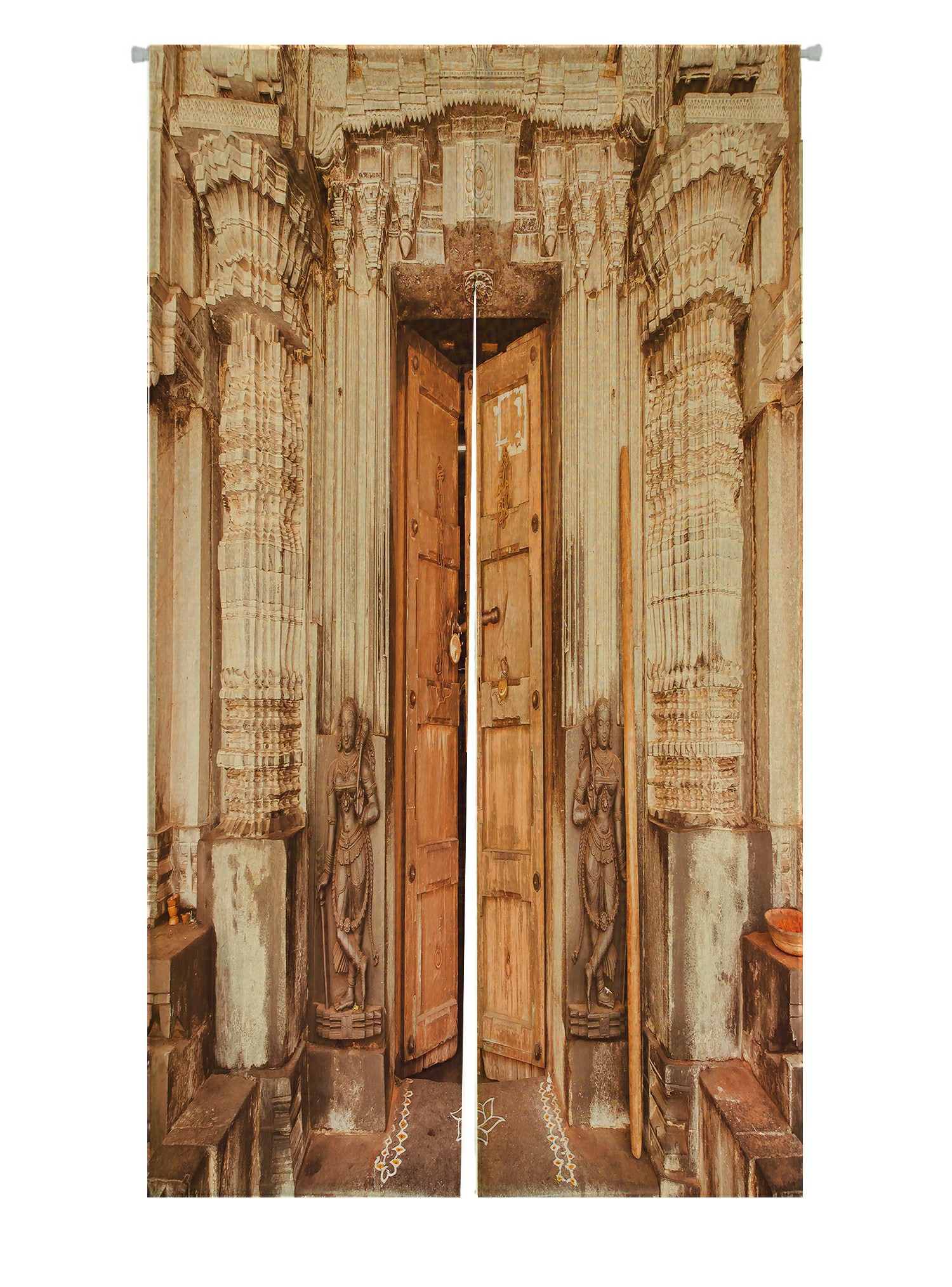 ABPHQTO Hindu Temple With Collumns Wooden Door Sculptures Japanese ...