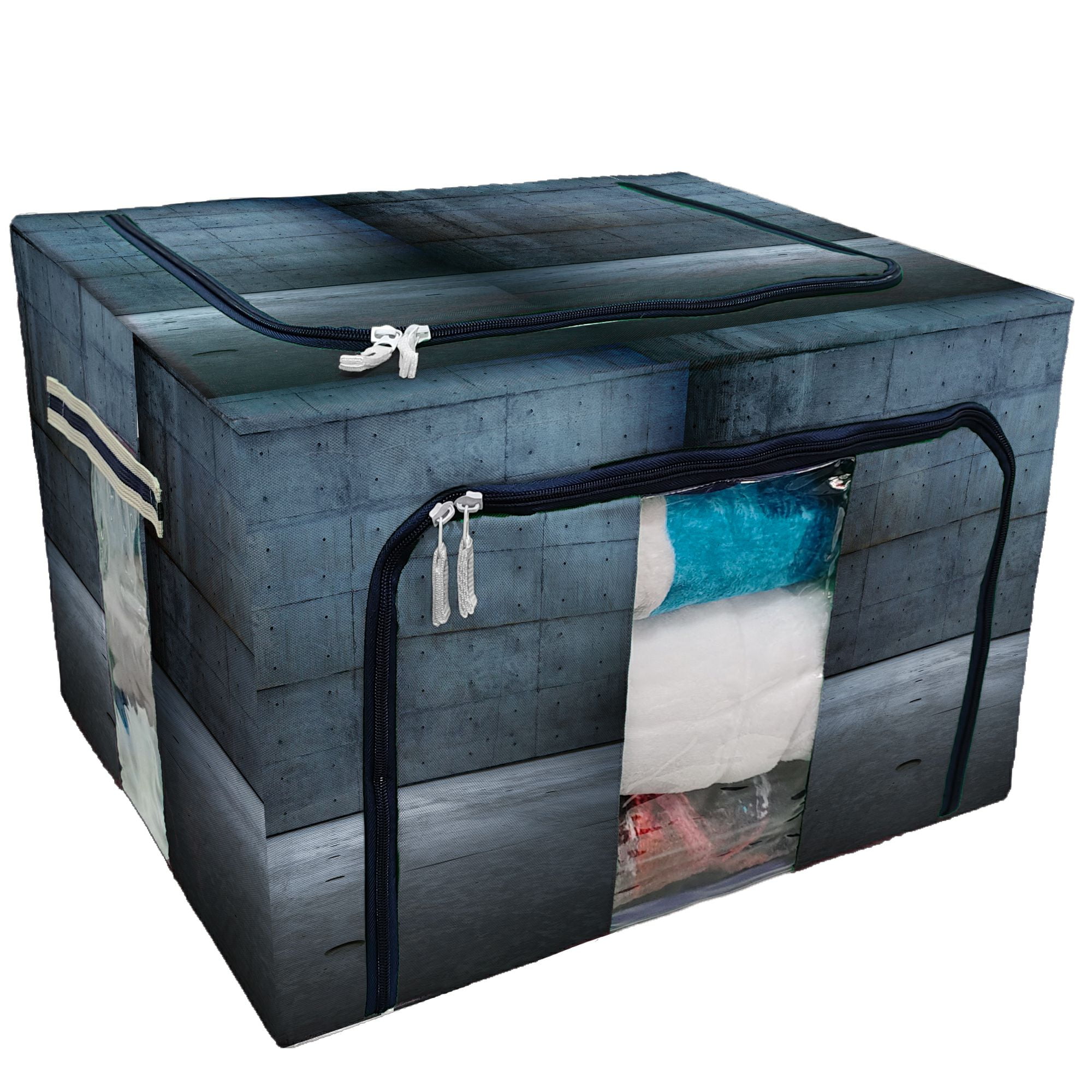 ABPHQTO Huge Darkish Blue Concrete Space Storage Bag Clear Window ...