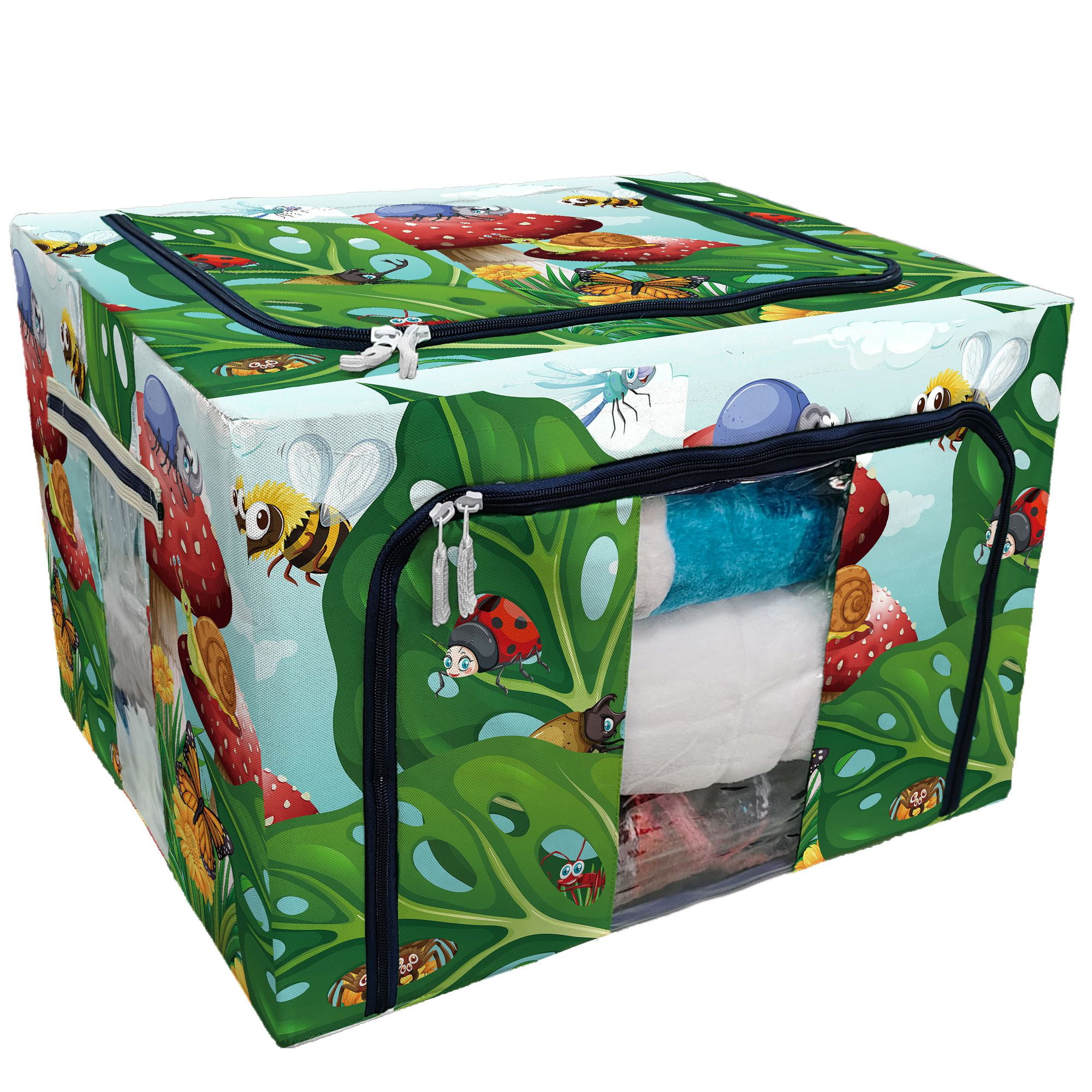 ABPHQTO Insects Flying In The Garden Storage Bag Clear Window Storage ...