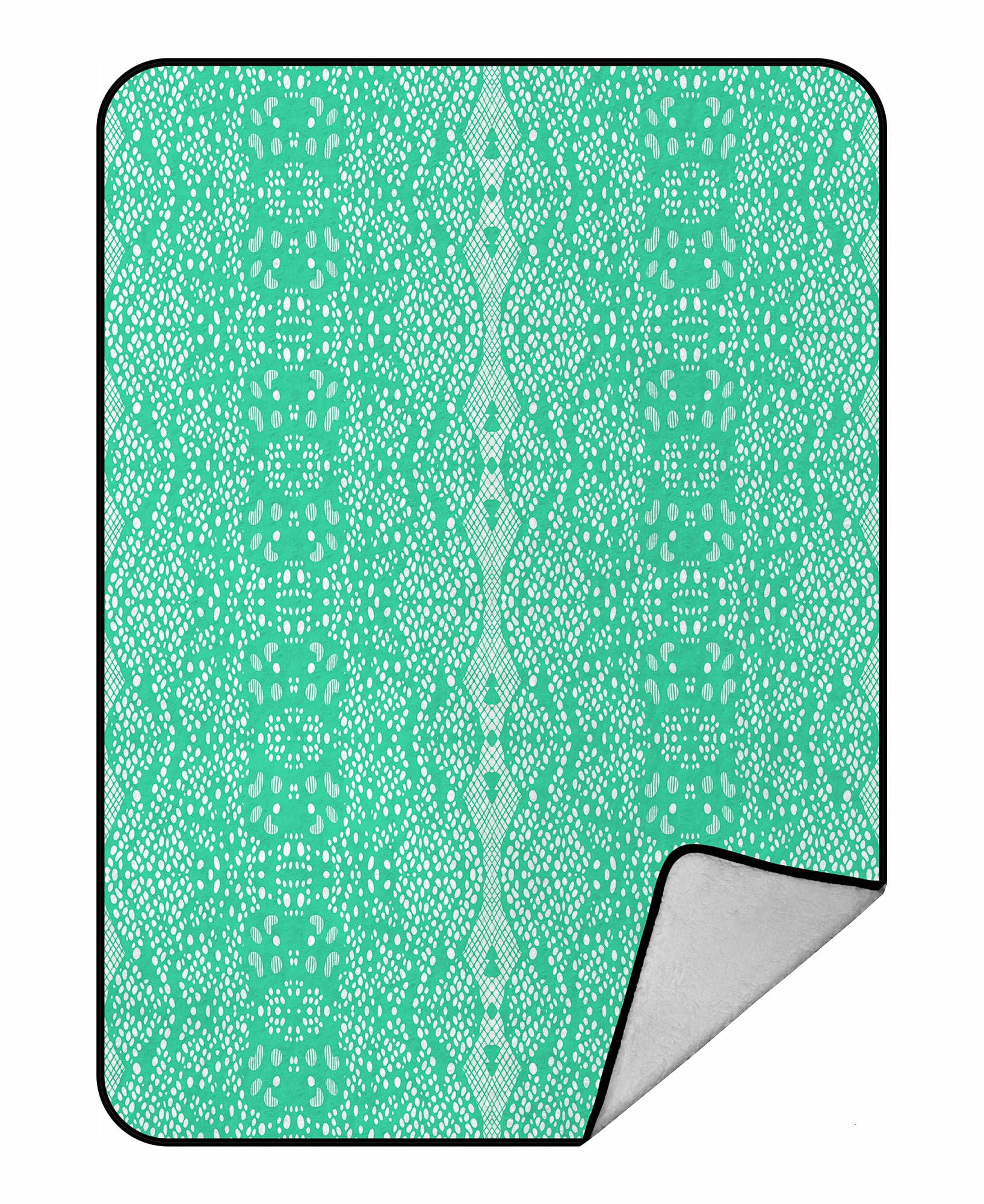 ABPHQTO Lace Mint Color Fleece Blanket Fleece Back Throw Blanket 58x80 ...
