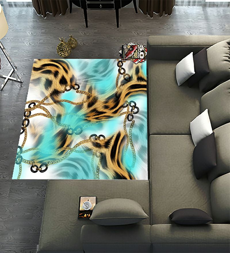ABPHQTO Leopard Area Rugs 5 x 7ft Floor Carpet Mat for Living Dinning ...