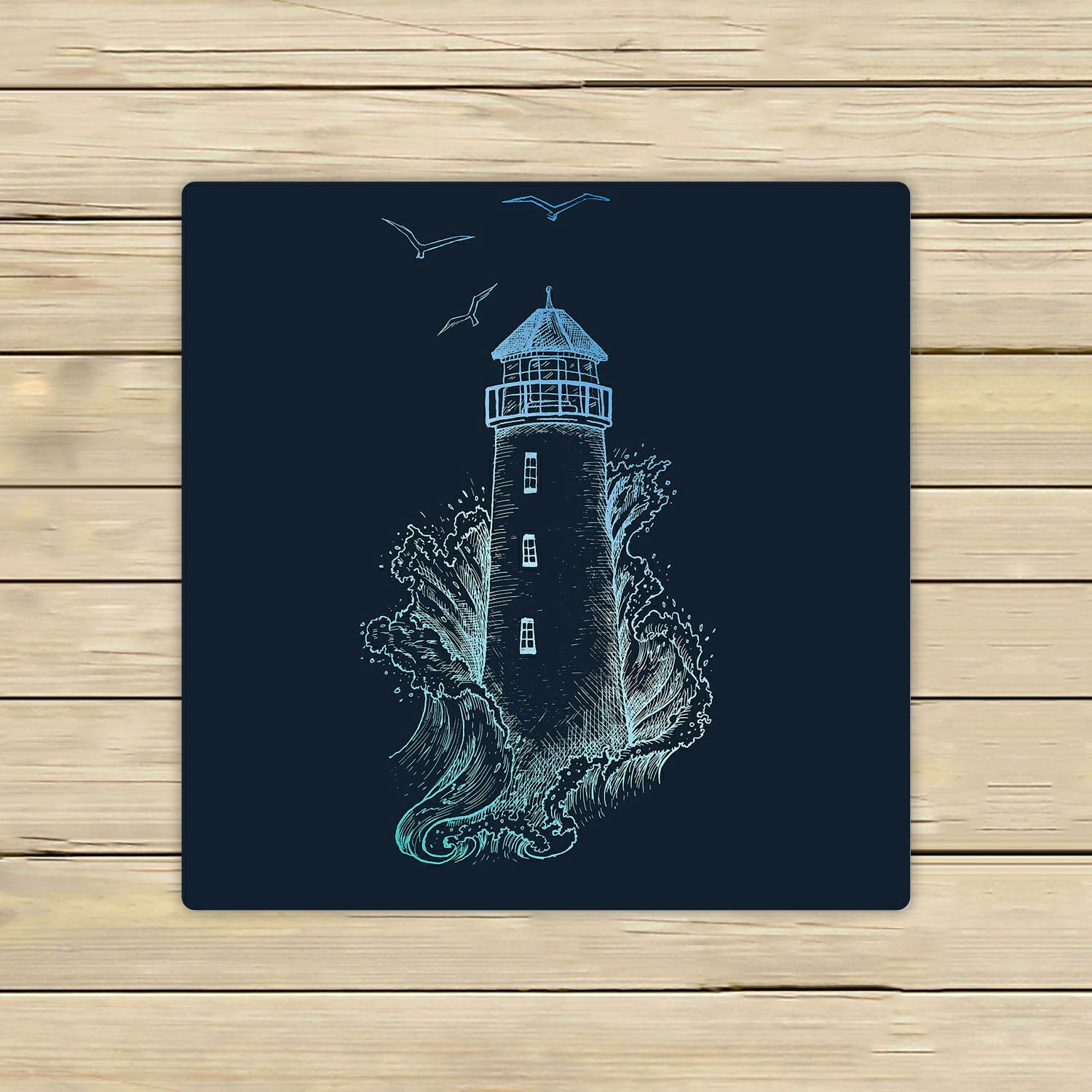 ABPHQTO Lighthouse Storm Ink Engraving Nautical Theme Towels Beach Bath ...