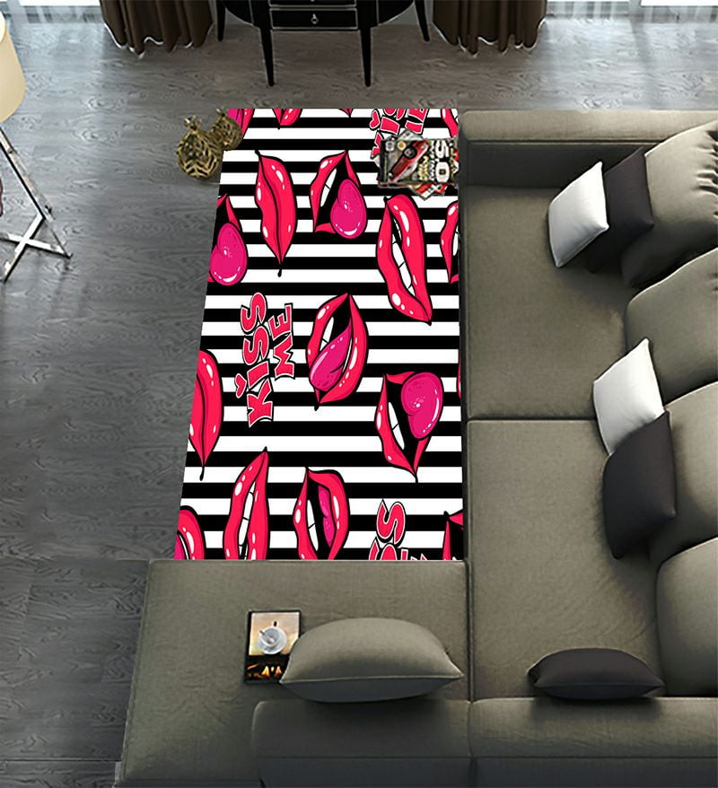 ABPHQTO Lips Mouth Kiss Smile Tongue Teeth Runner Rug 2 x 7ft Long Area ...