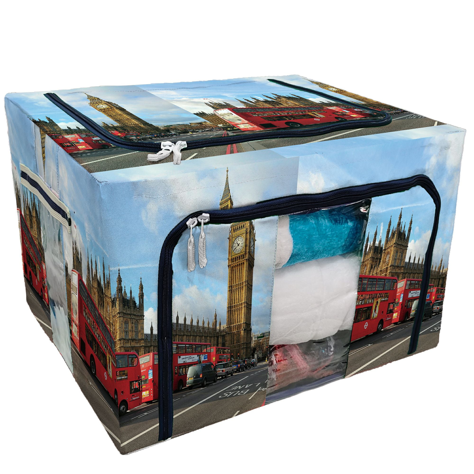 ABPHQTO London Buses With Big Ben London England Storage Bag Clear ...