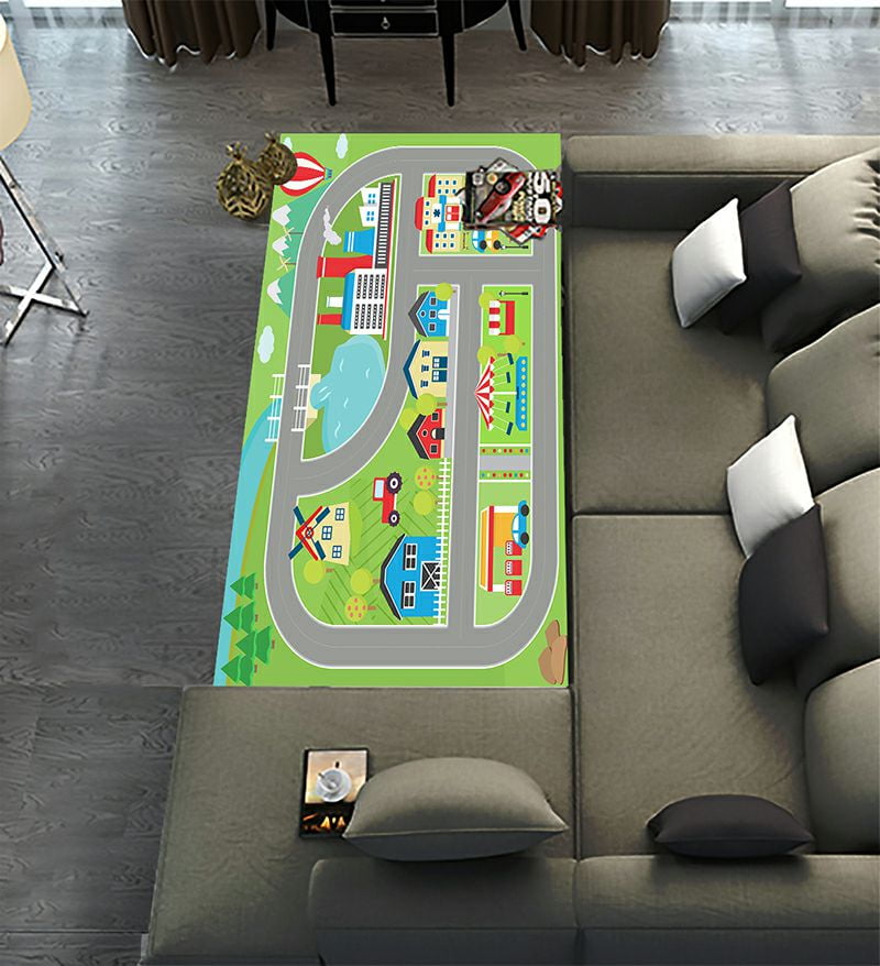 ABPHQTO Lovely City Landscape Car Track Runner Rug 4 x 12ft Long Area ...