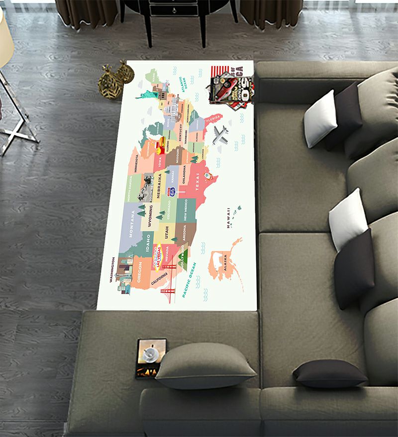 ABPHQTO Map Of The United States Of America With Famous Attractions ...