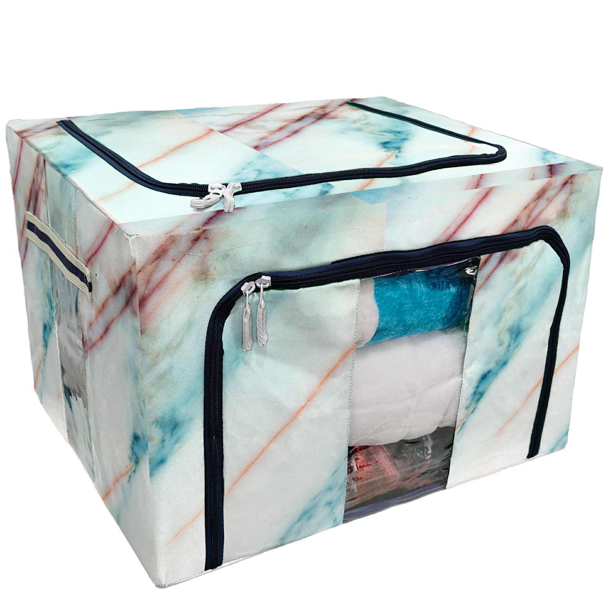 ABPHQTO Marble Texture Floor Stone Red Blue Stone Storage Bag Clear ...
