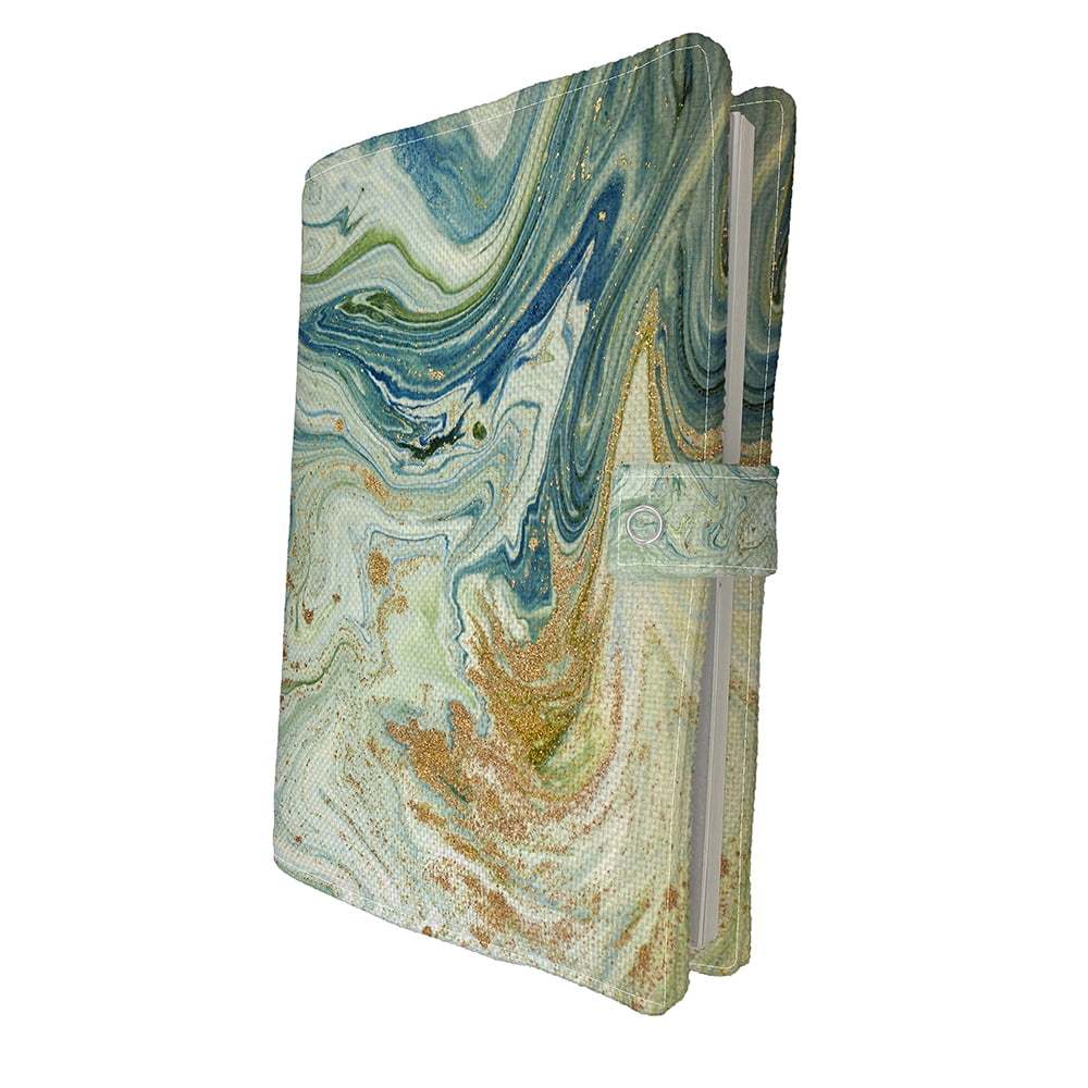 ABPHQTO Marbled Blue Green And Golden Liquid Marble Pattern Book Cover ...