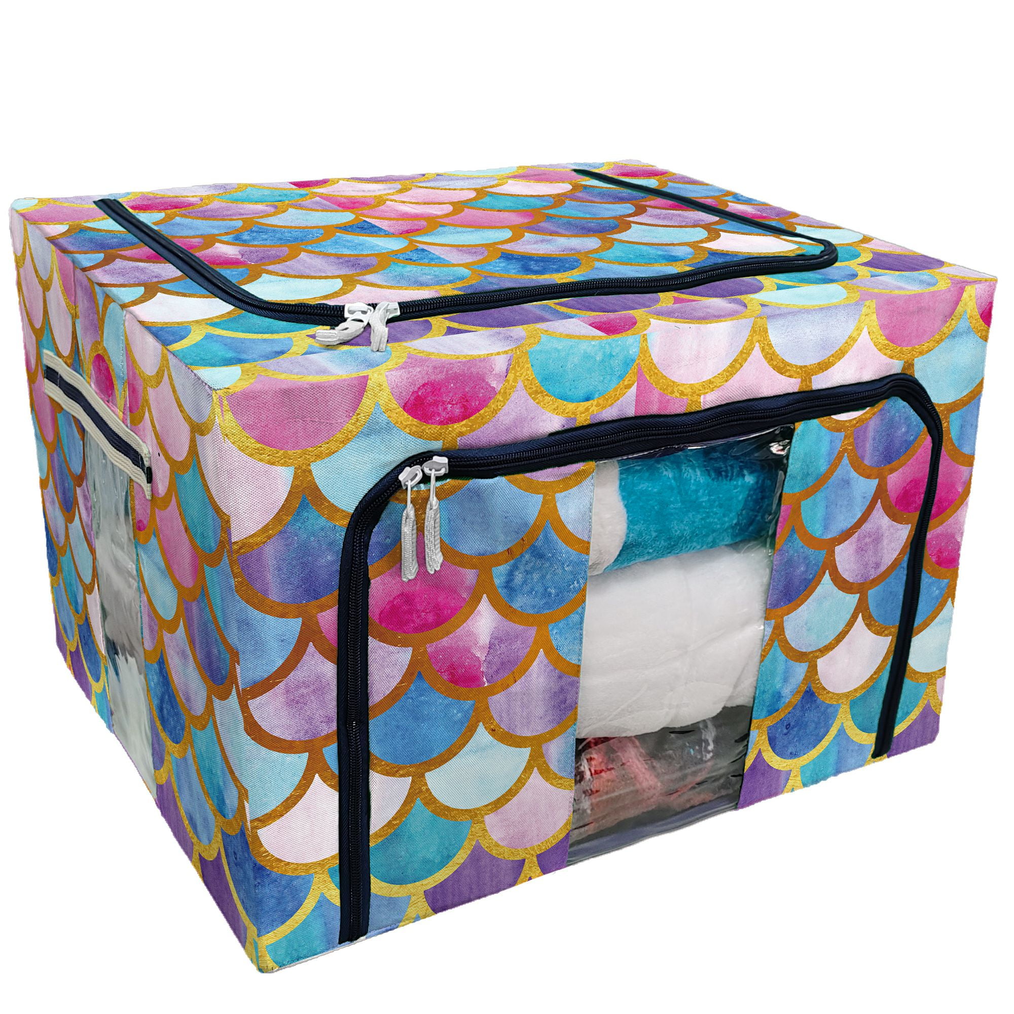 ABPHQTO Mermaid Scales Fish Scales Bright Summer Storage Bag Clear ...