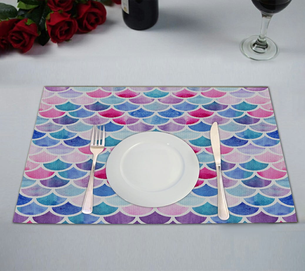 ABPHQTO Mermaid Scales Fish Scales Bright Summer Reptilian Scales Table ...