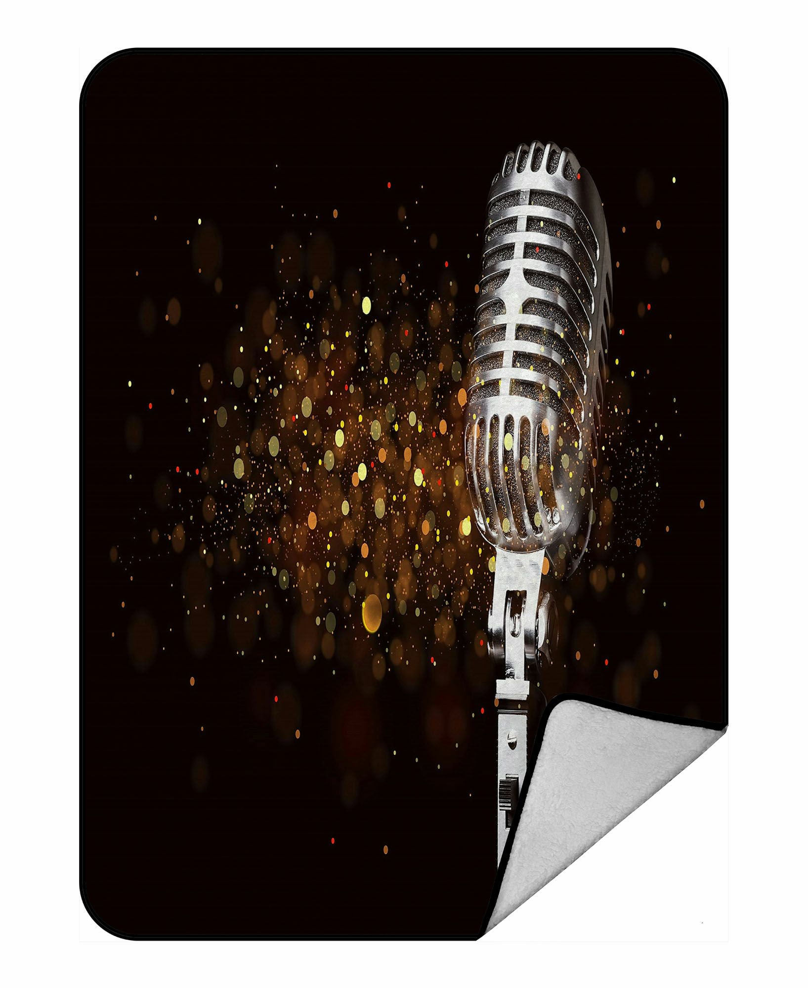 ABPHQTO Microphone Fleece Blanket Fleece Back Throw Blanket 58x80 Inch ...