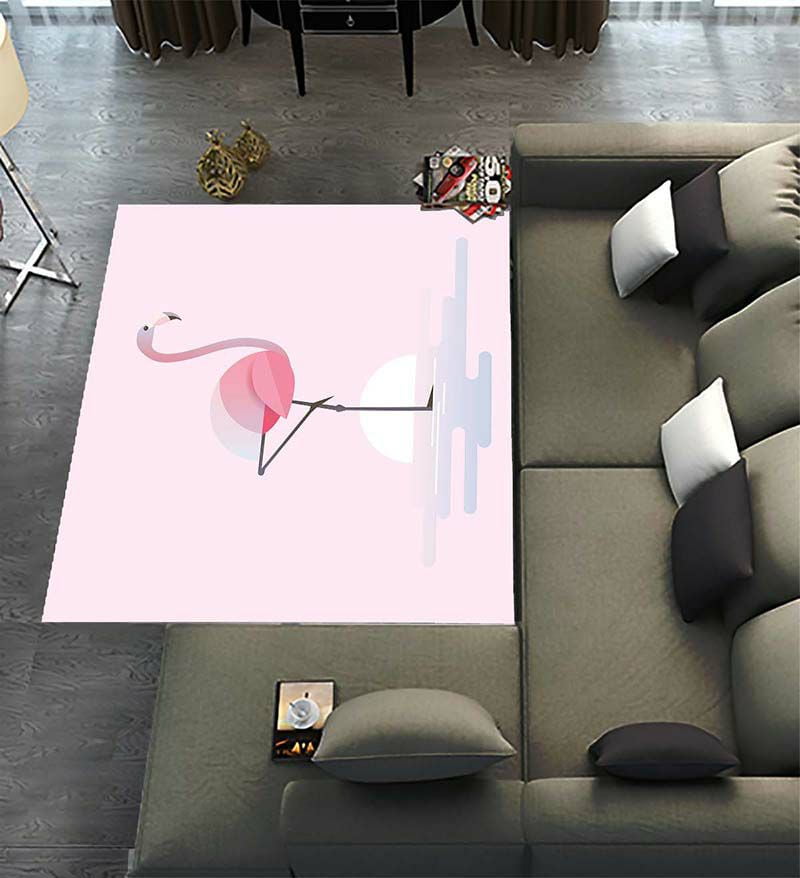 ABPHQTO Modern Pink Flamingo Bird Lake Waters Sunrise Area Rugs 3 x 5ft ...