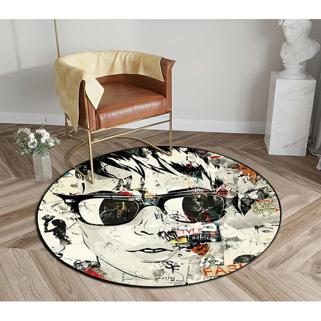 ABPHQTO Modern Teenage Girl Round Area Rugs Diameter 3 x 3ft Floor ...