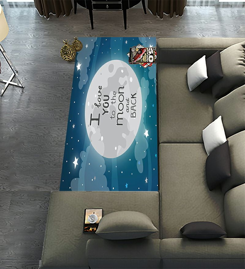 ABPHQTO Moon At Night I Love You To The Moon And Back Runner Rug 2.6 x ...