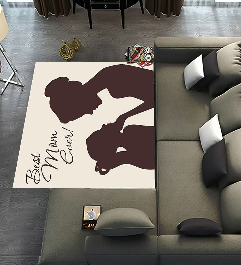 Abphqto Mother Daughter Silhouettes Best Mom Ever Area Rugs 3 X 5ft