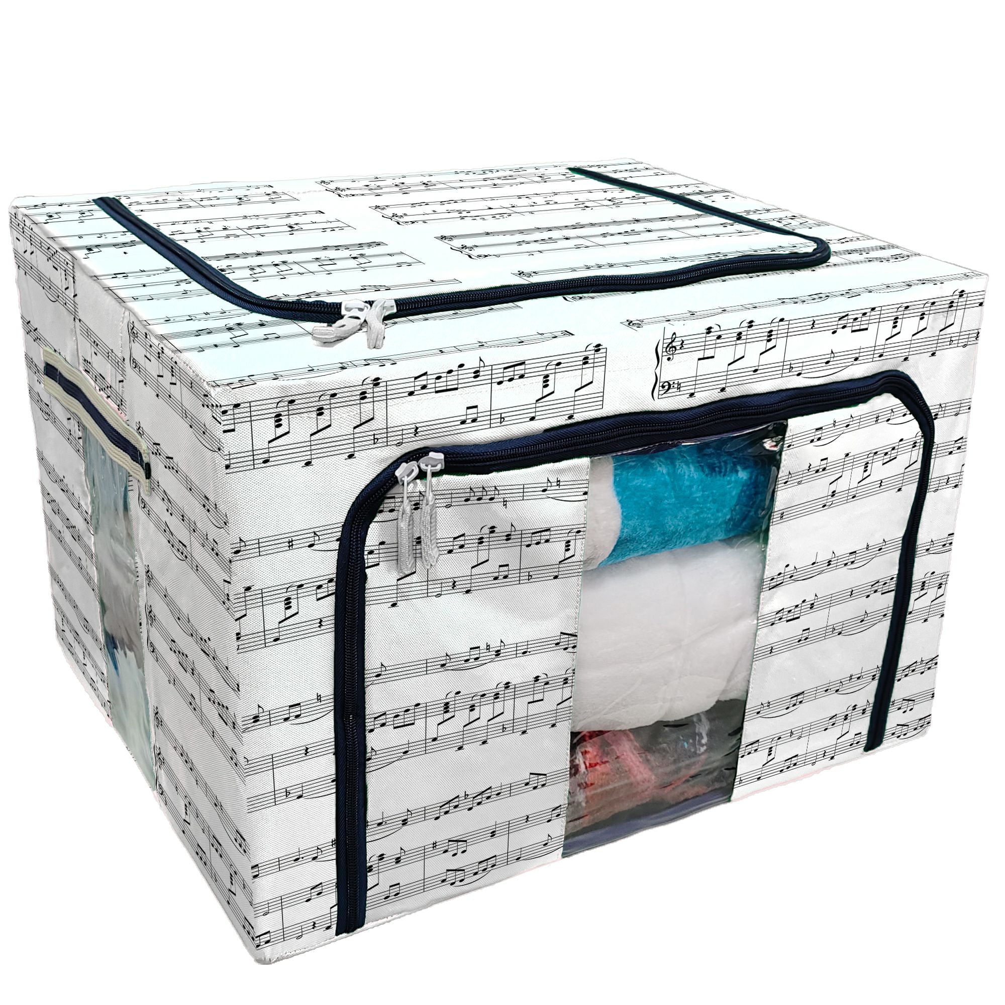 ABPHQTO Music Note Storage Bag Clear Window Storage Bins Boxes Large ...