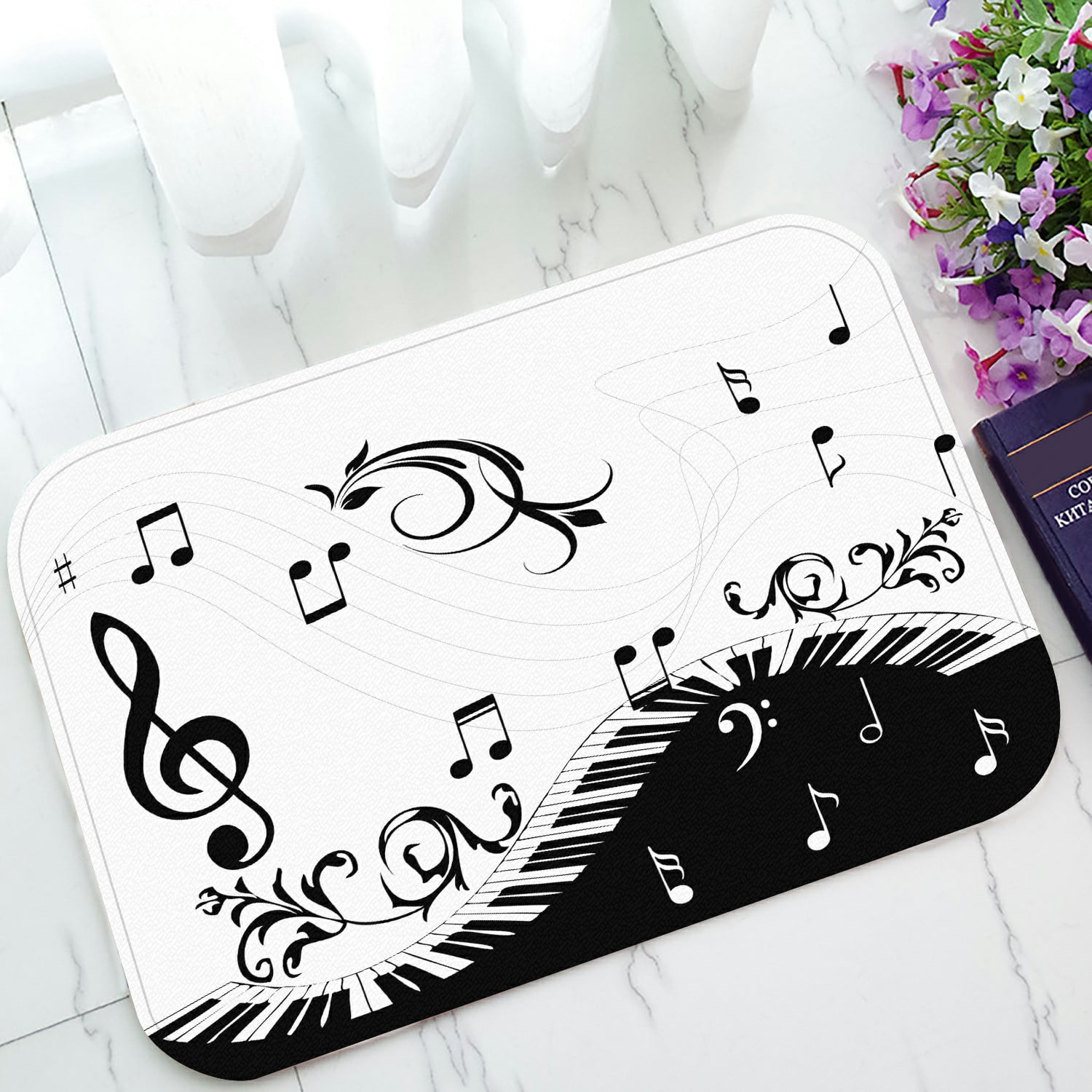 ABPHQTO Music Notes Doormat Entrance Rug Area Rug Floor Mat Home Decor ...