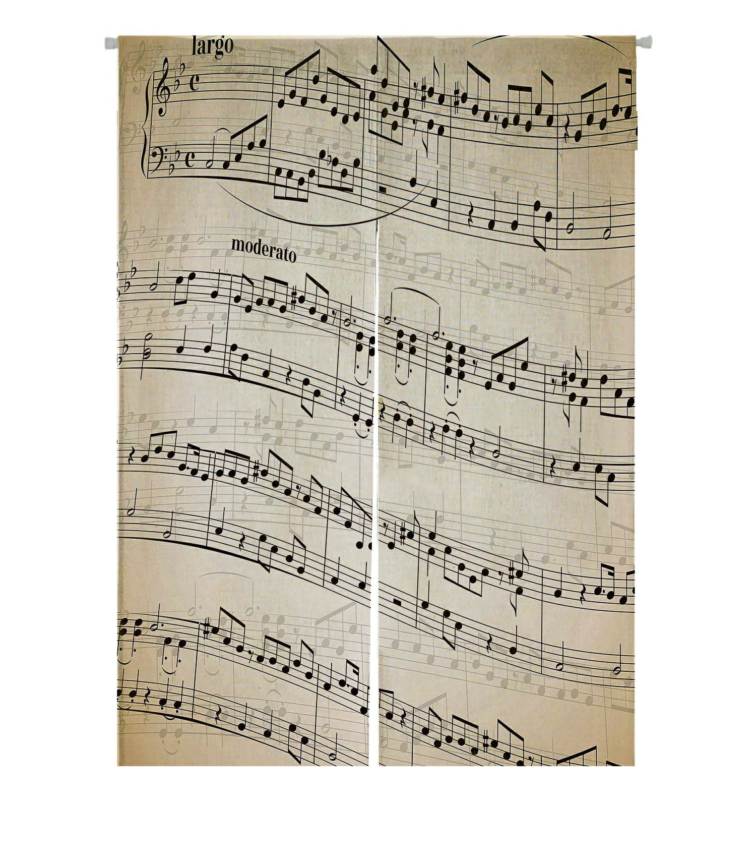 ABPHQTO Music Notes Stave Old Paper Japanese Noren Curtain Doorway Door ...