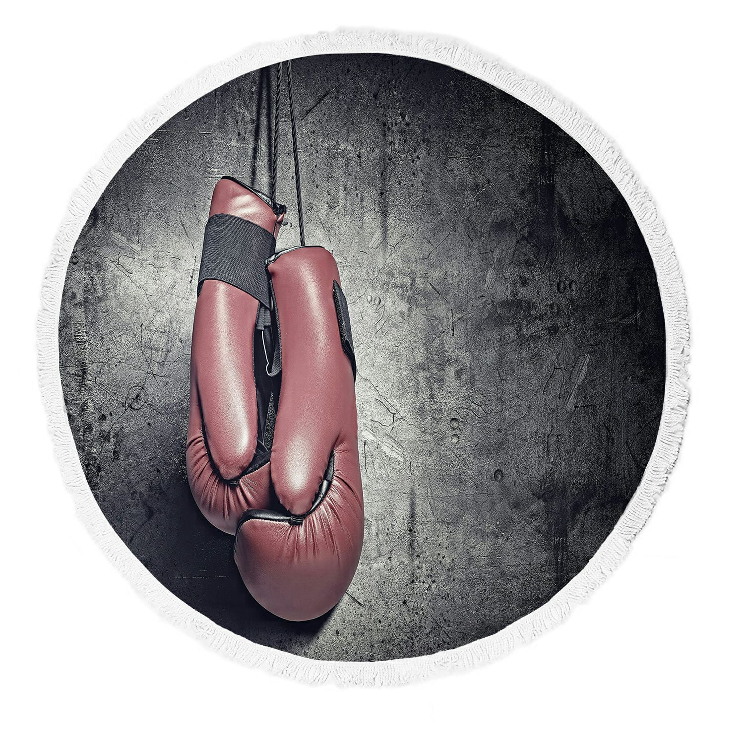 ABPHQTO Pair Of Red Boxing Gloves Hanging On Wall Beach Towel Beach ...