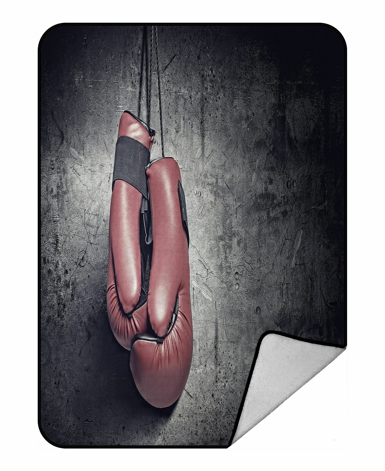 ABPHQTO Pair Of Red Boxing Gloves Hanging On Wall Fleece Blanket Fleece ...