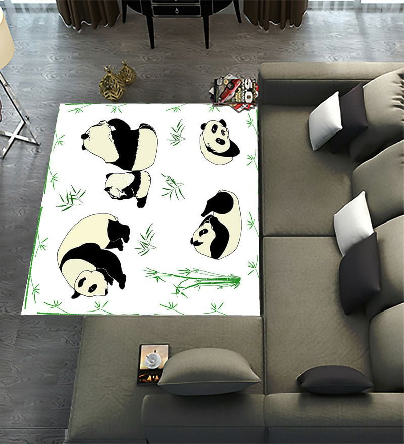 ABPHQTO Panda Area Rugs 6 x 9ft Floor Carpet Mat for Living Dinning ...