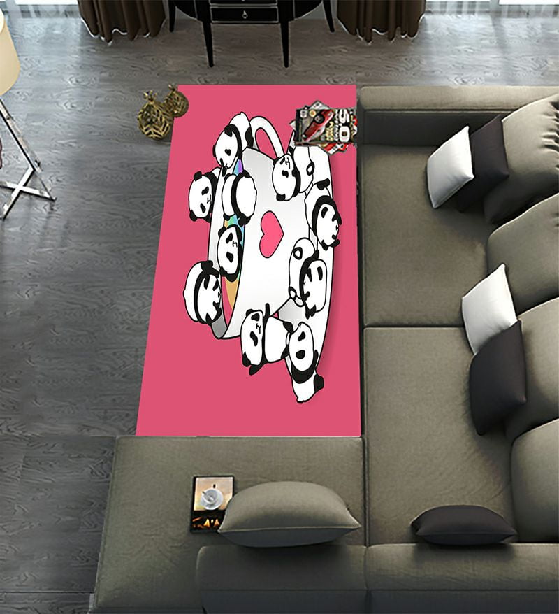 ABPHQTO Panda Bear Runner Rug 3.3 x 7ft Long Area Rug Carpet for ...