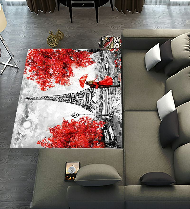 ABPHQTO Paris European City Landscape France Eiffel Tower Area Rugs 6 x ...