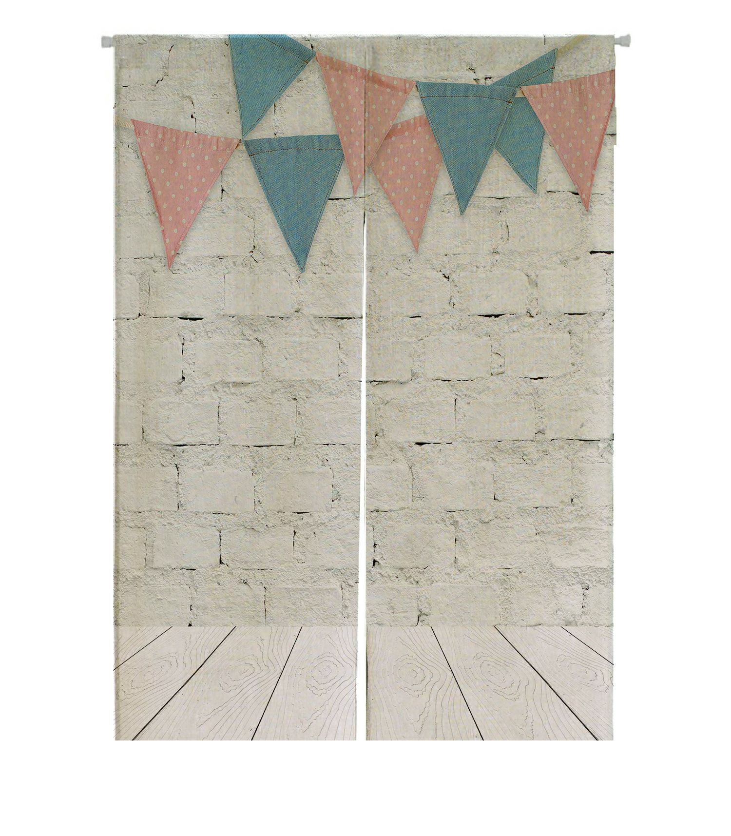 ABPHQTO Party Flags Hanging On White Brick Wall Japanese Noren Curtain ...