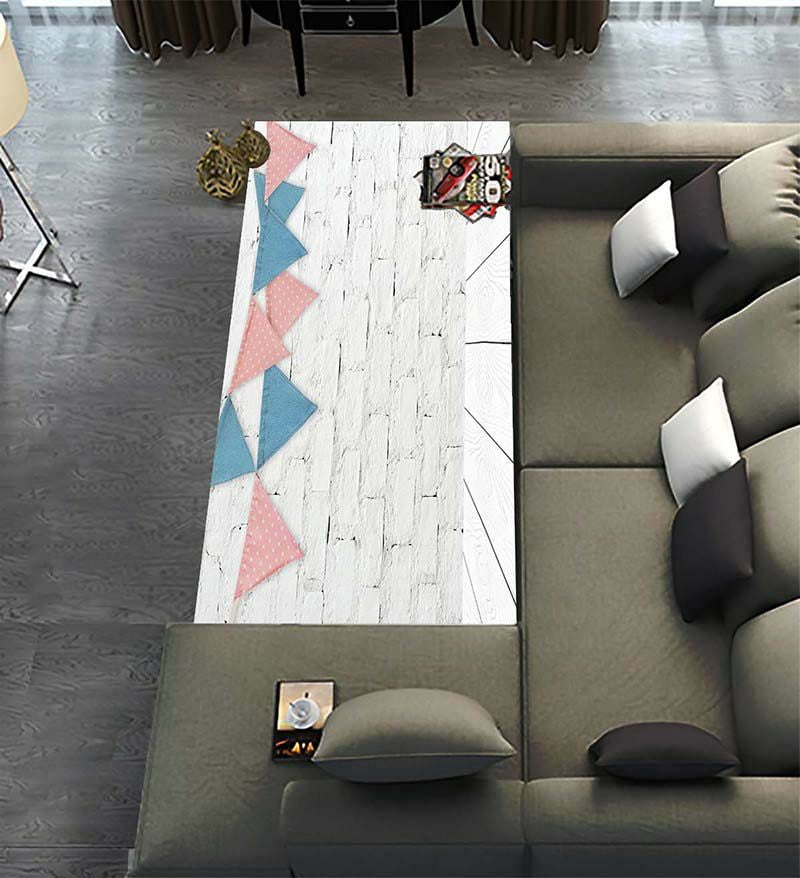 ABPHQTO Party Flags Hanging On White Brick Wall Runner Rug 3.3 x 7ft ...